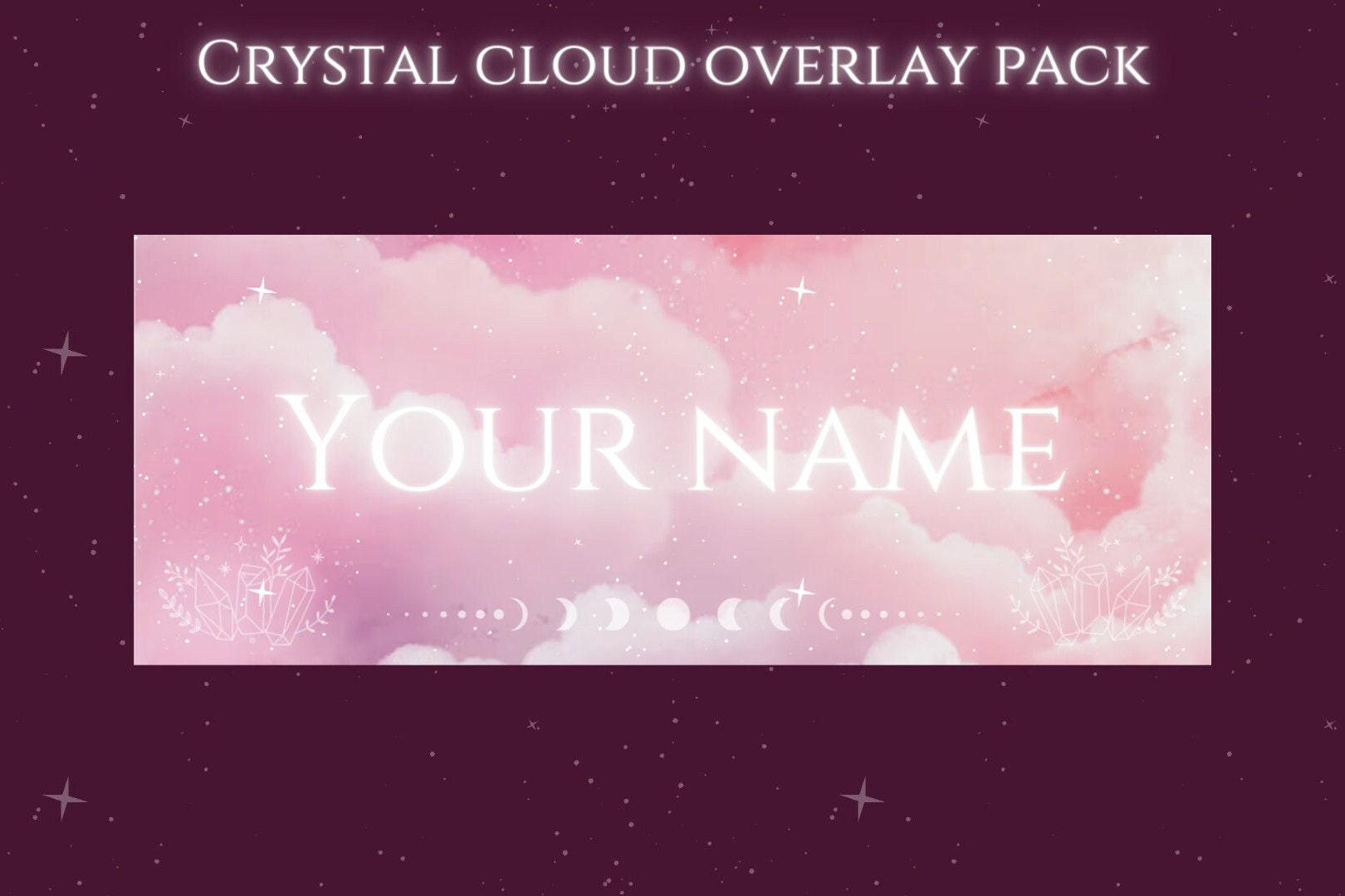 Animated Pink Crystal Cloud Stream Overlay Pack ~ Twitch Overlays ...