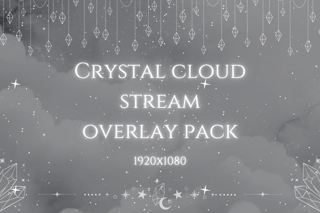 Animated Grey Crystal Cloud Stream Overlay Pack ~ Twitch Overlays ...