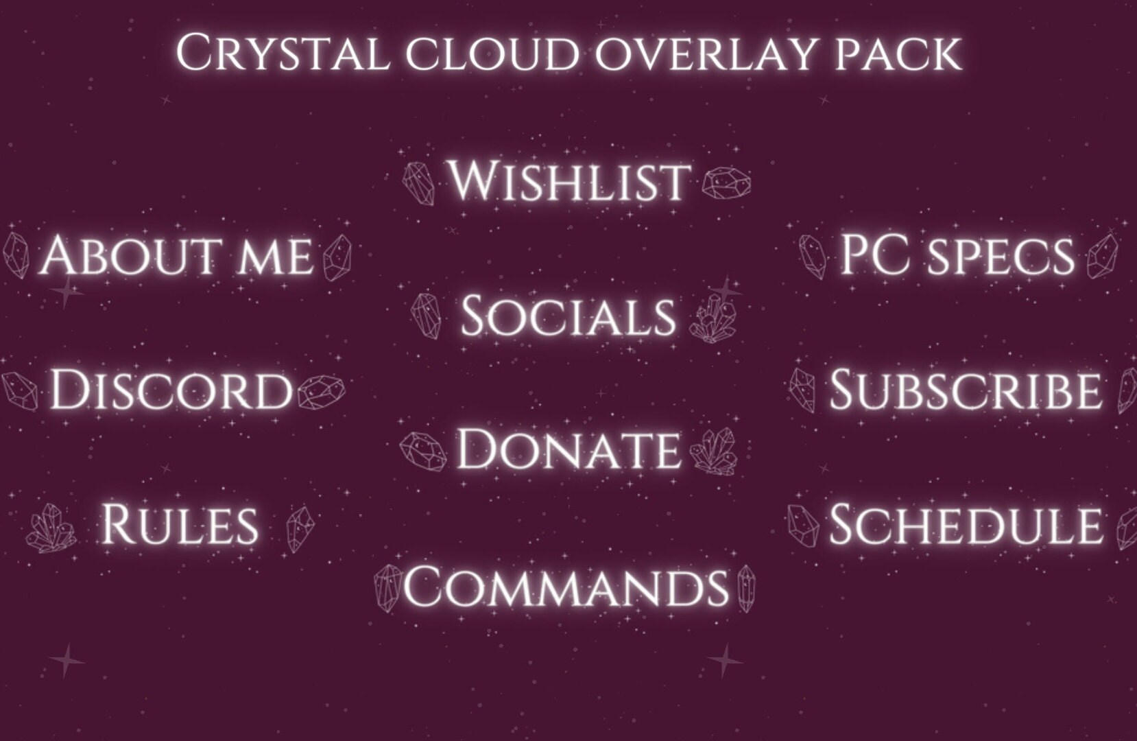 Animated Pink Crystal Cloud Stream Overlay Pack ~ Twitch Overlays ...