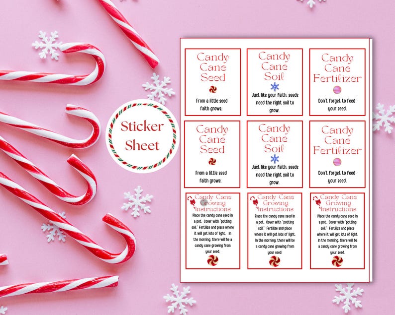 Grow a Candy Cane Printable Activity: Christmas Treat Bag Toppers ...