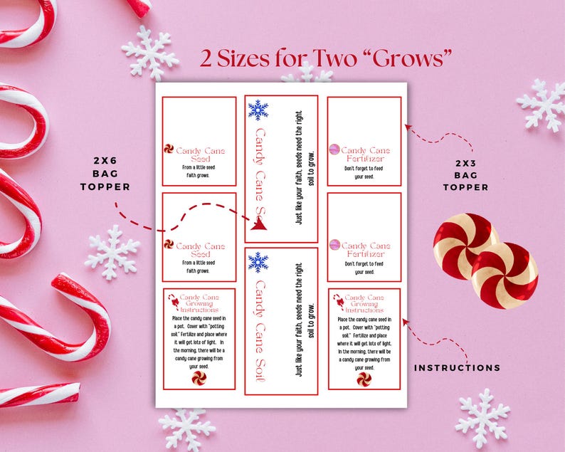 Grow a Candy Cane Printable Activity: Christmas Treat Bag Toppers ...