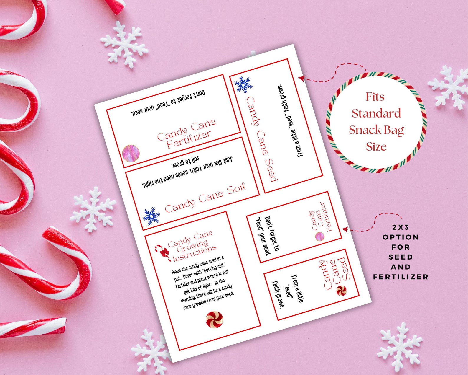 Grow a Candy Cane Printable Activity: Christmas Treat Bag Toppers ...
