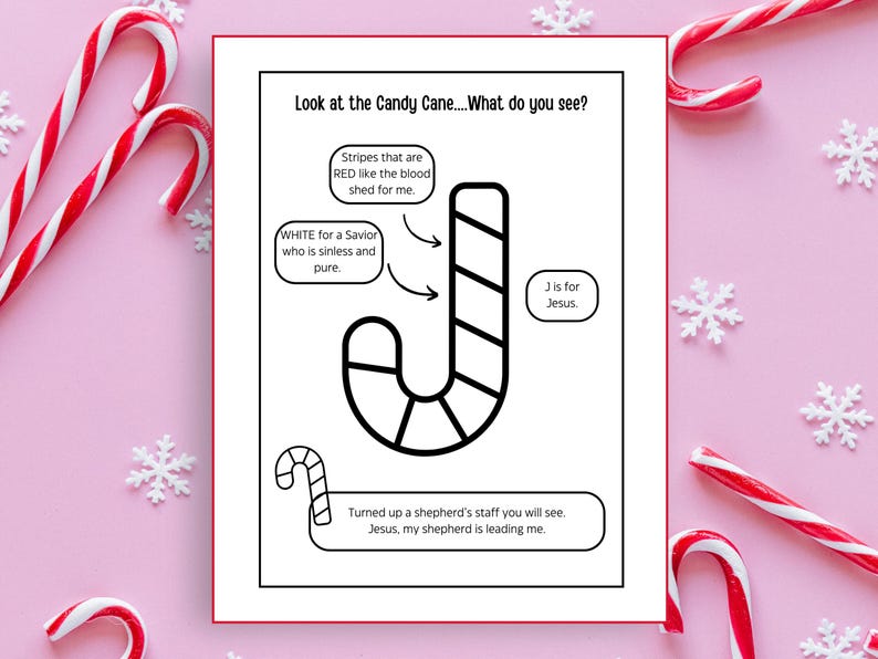 Jesus in the Candy Cane Printables: Christmas Advent Activities (PDF ...