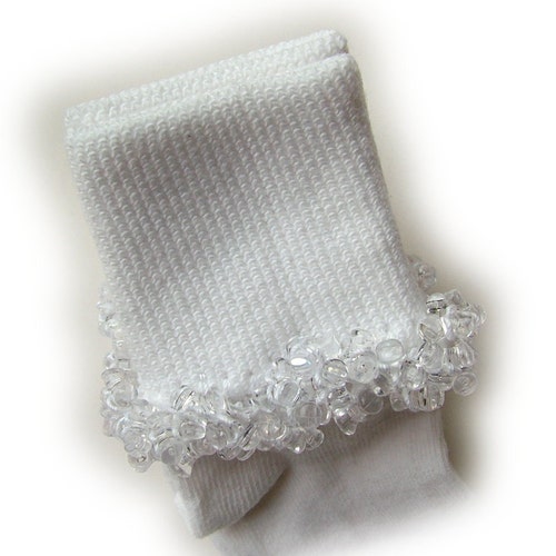 Simply Elegant Beaded Socks First Communion Baptism | Etsy