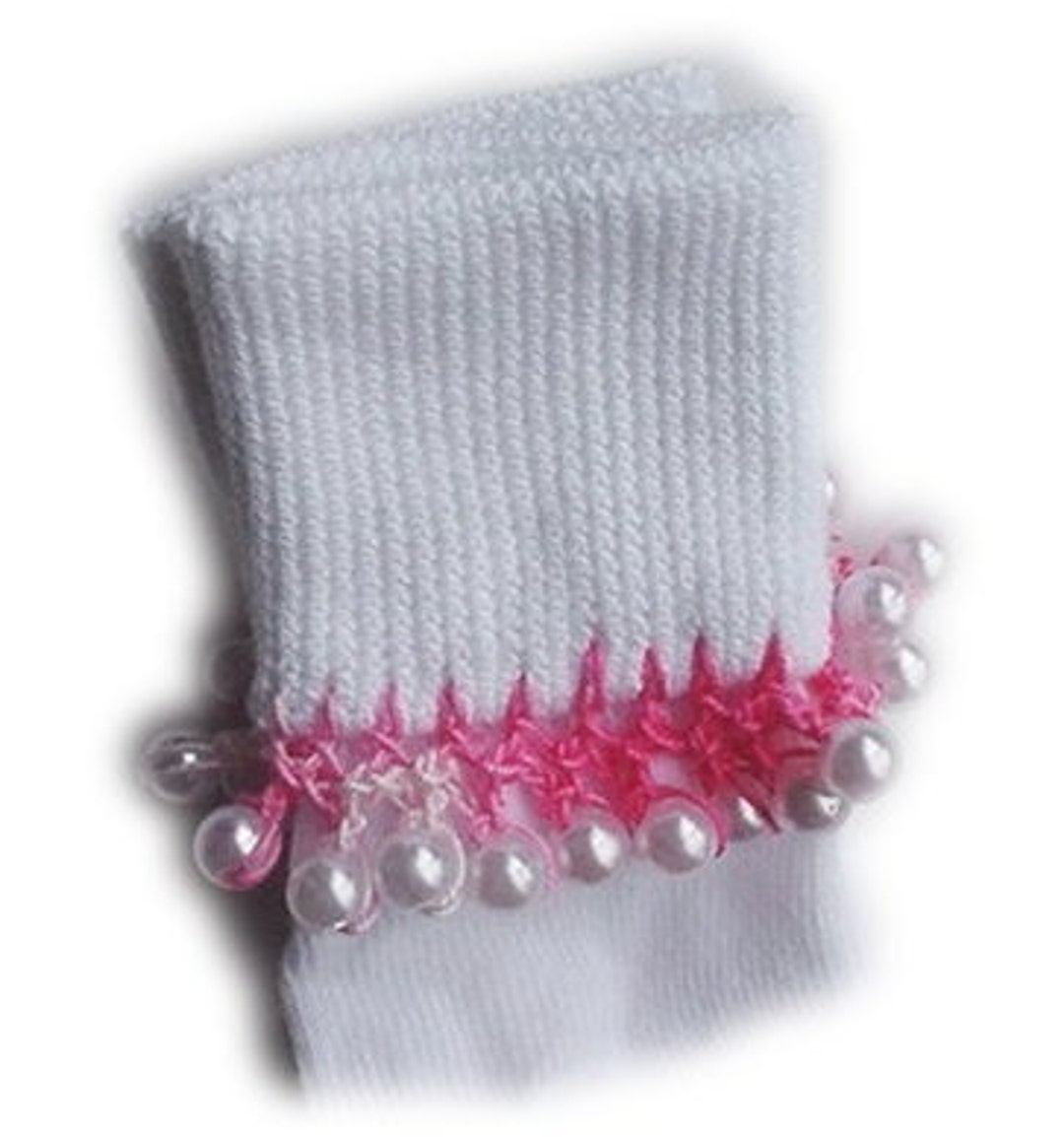 Pink Variegated Pearl Beaded Socks, Girls, Pink, Hot Pink, Pearls, Baby ...