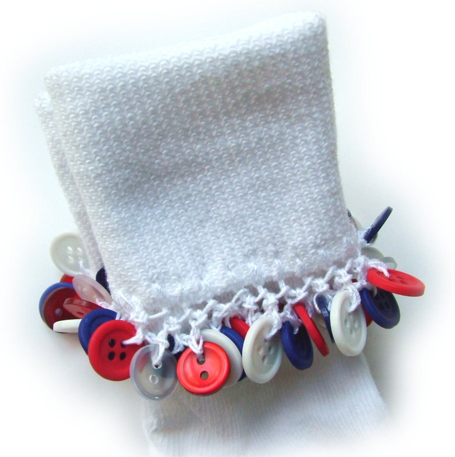 Patriotic Button Socks Red White Blue Buttons Girls - Etsy