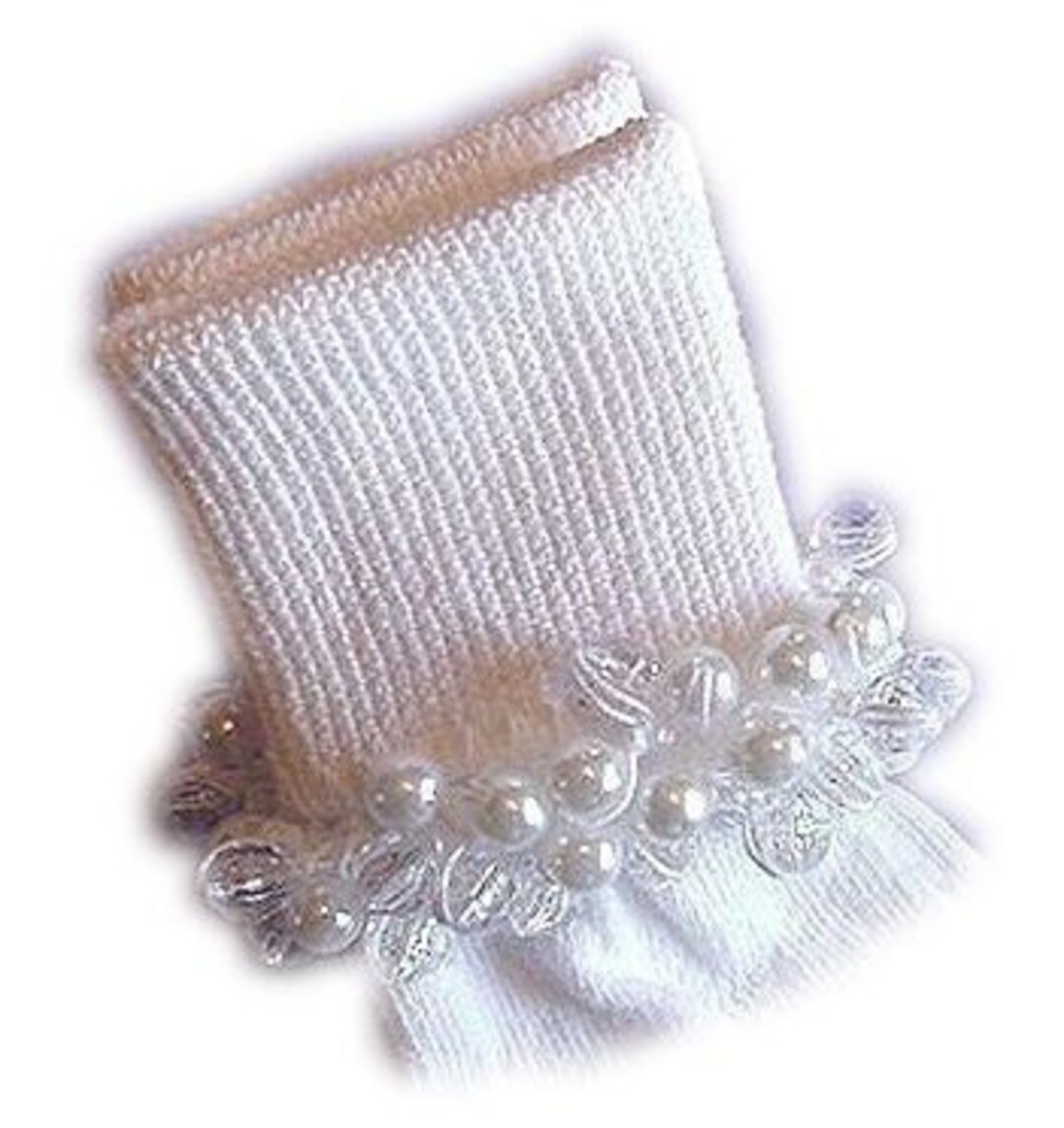 Simply Elegant Beaded Socks, First Communion, Baptism, Christening ...