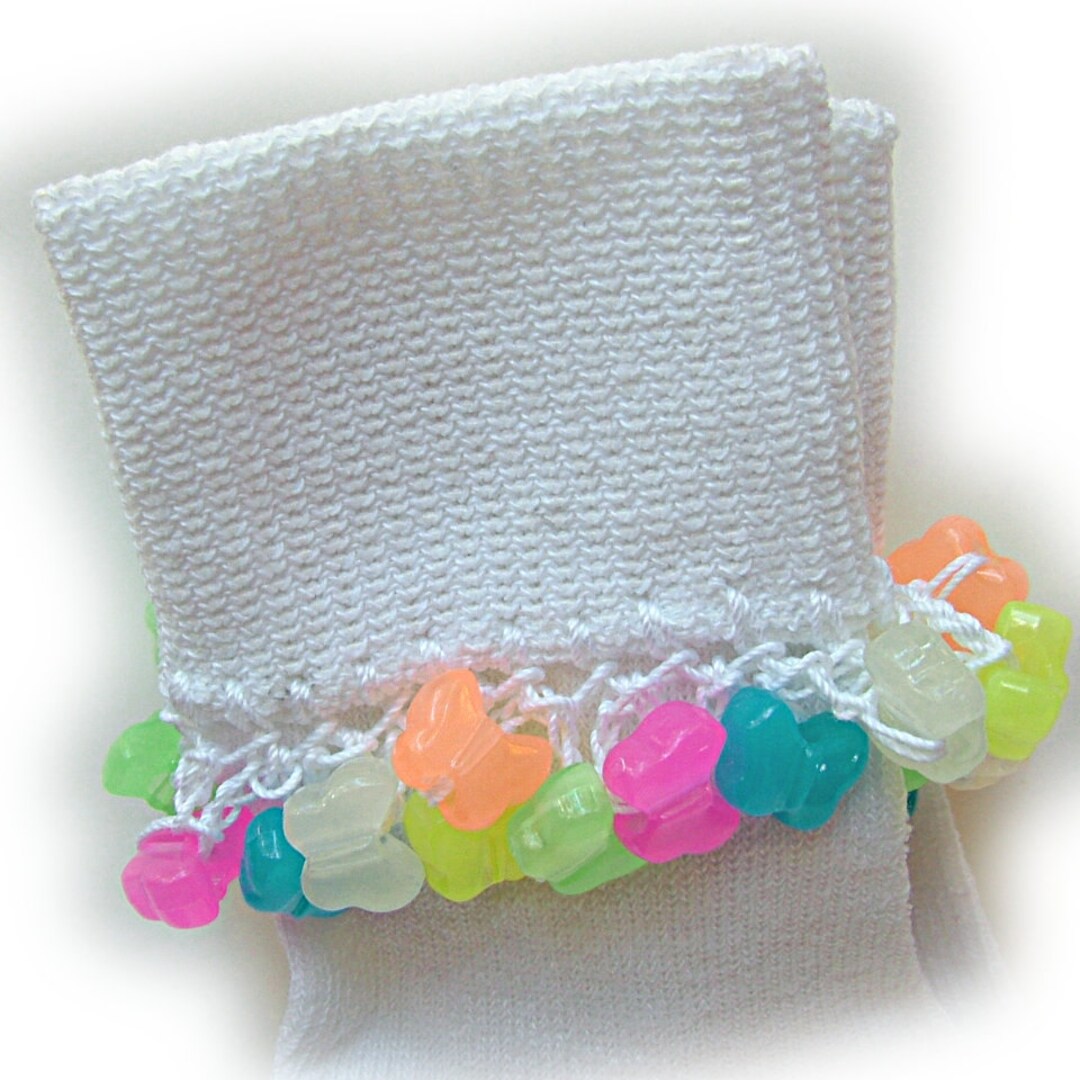 Glow Butterflies Beaded Socks, School, Handmade, Holidays, Hot Pink ...