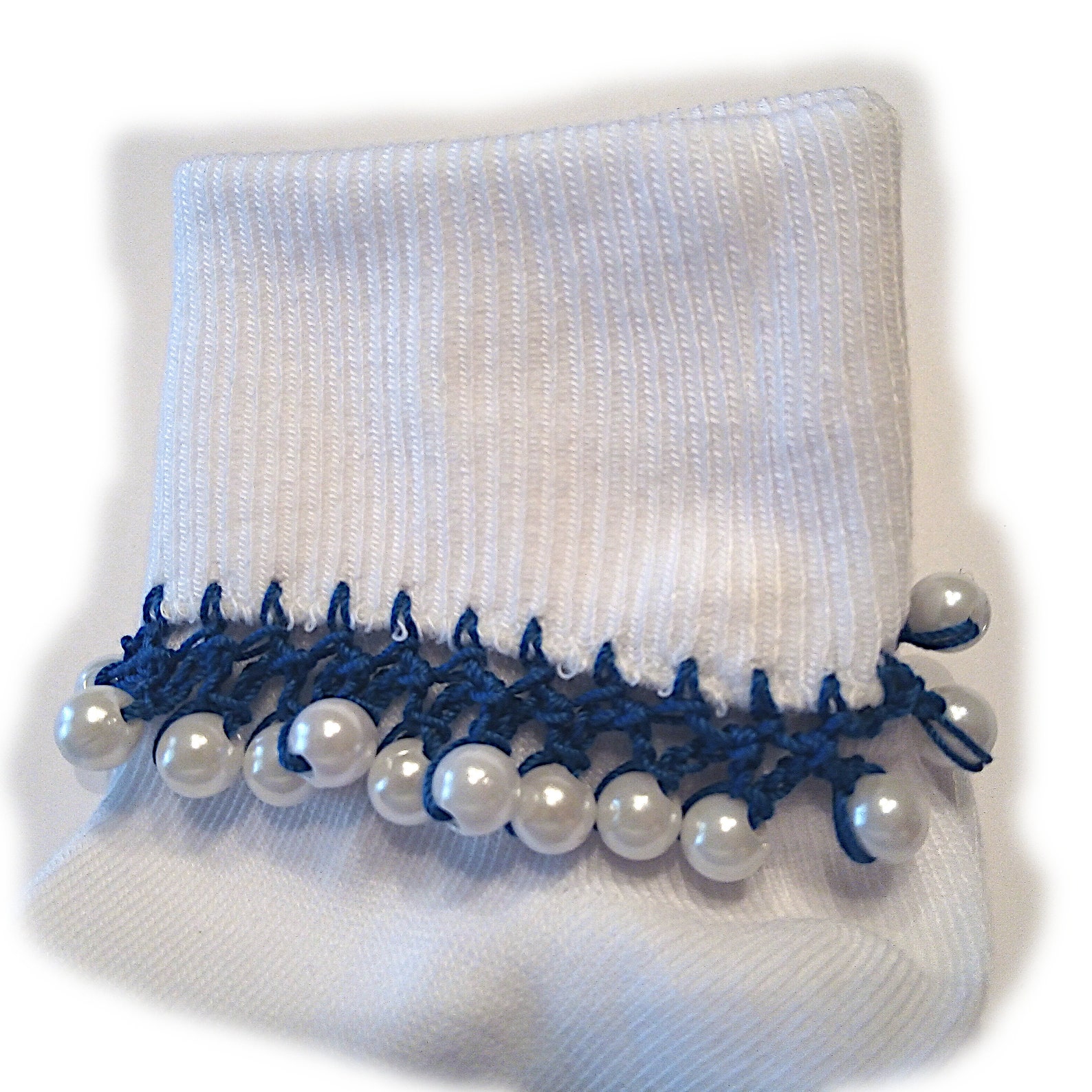 NEW Royal Blue Pearl Beaded Socks Holidays School Pearls - Etsy