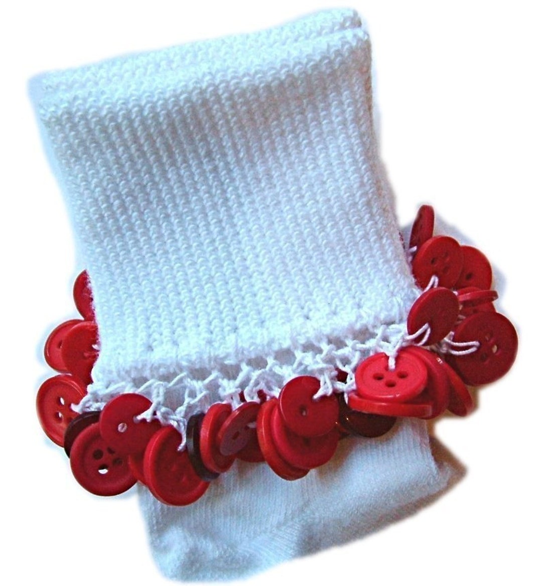 Valentine Red Button Socks, Girls Socks, School, Buttons, Red, Party ...