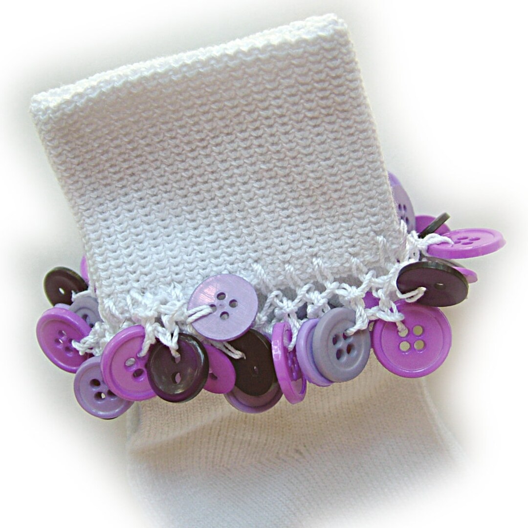 Purple Button Socks, Lavender, Girls, School, Holidays, Women's ...