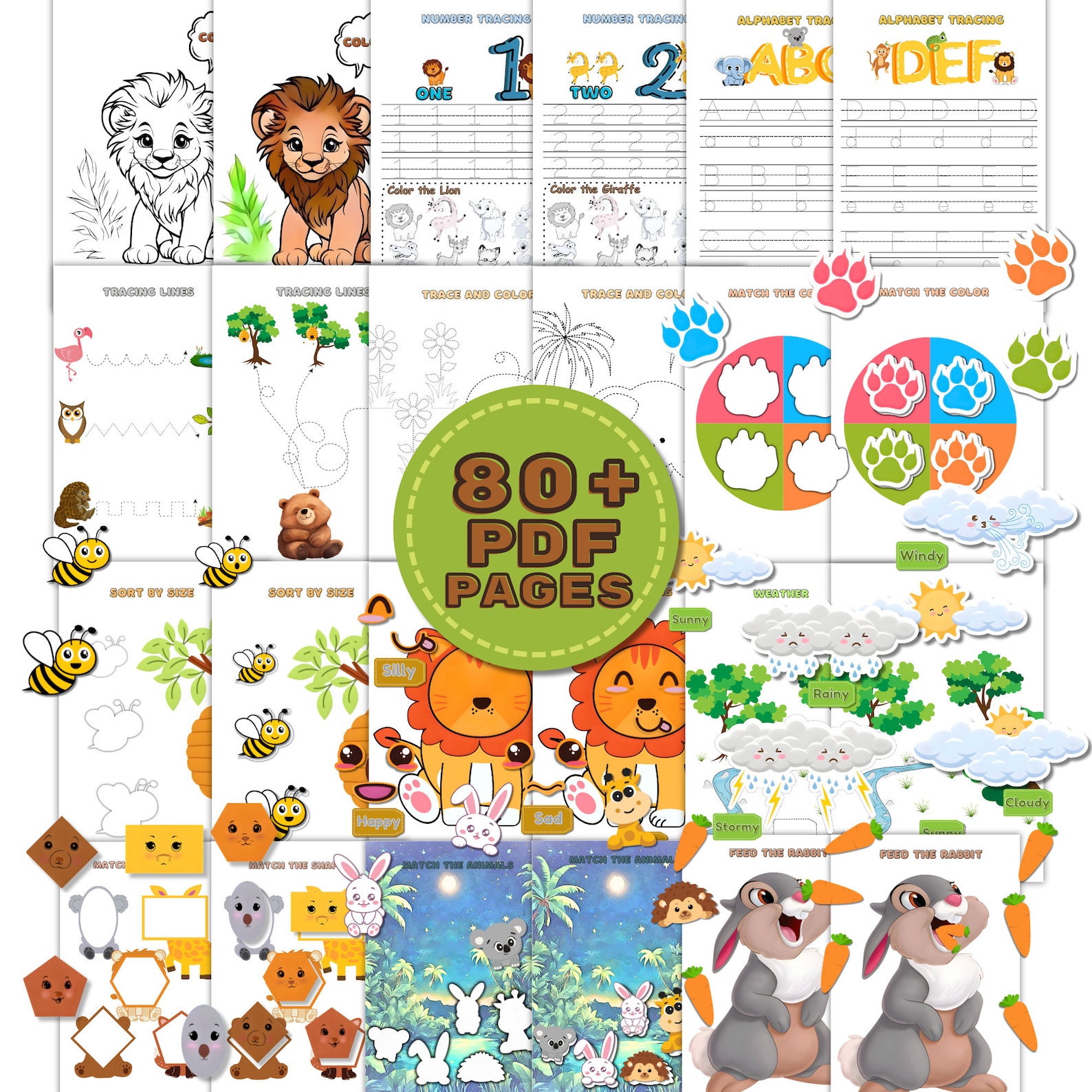 Jungle Busy Book Printable, Toddler Learning Binder, Preschool ...