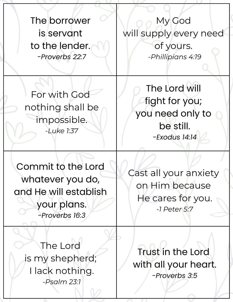 Christian Debt Payoff Tracker Bundle | Bible Verse Cards (PDF) - Etsy ...