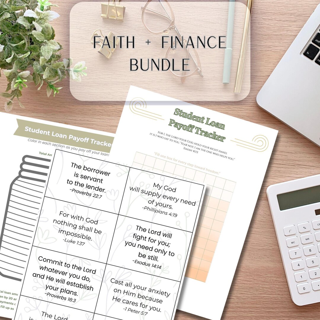Christian Debt Payoff Tracker Bundle | Bible Verse Cards (PDF) - Etsy ...