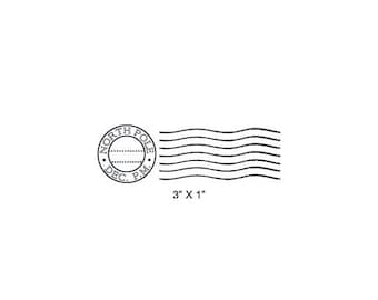 North Pole Santa Postmark for Christmas Rubber Stamp Postal