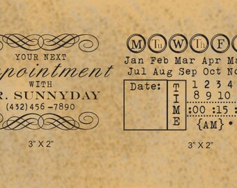 Vintage Look DIY Appointment Card Custom Rubber Stamp AD148 | Etsy
