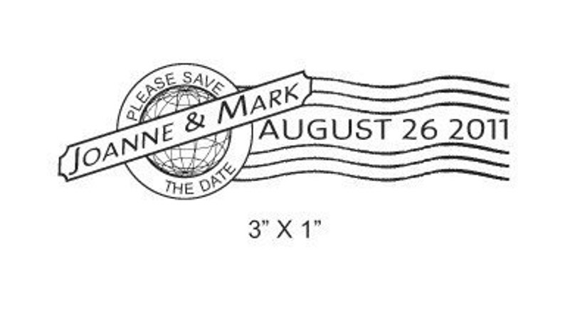 Postal Cancellation Vintage Custom Save the Date Rubber Stamp - Etsy ...