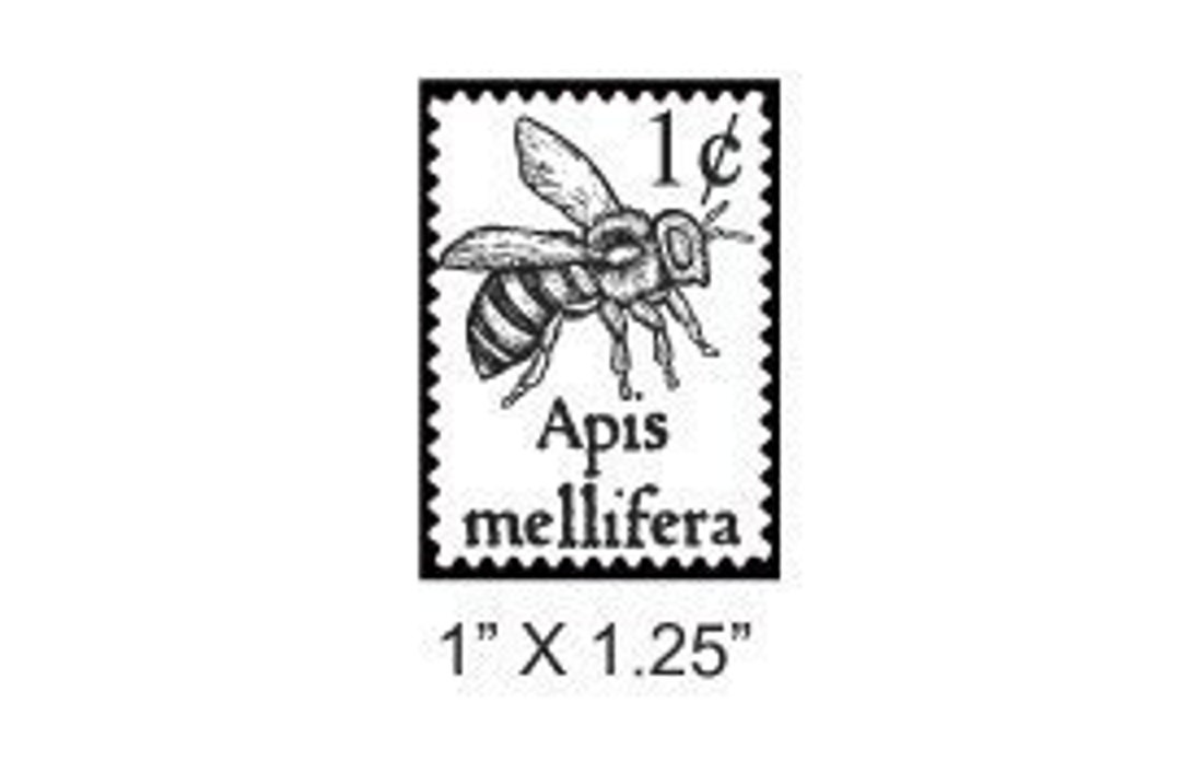 Bee Faux Postage Stamp Mail Art Rubber Stamp 170 - Etsy
