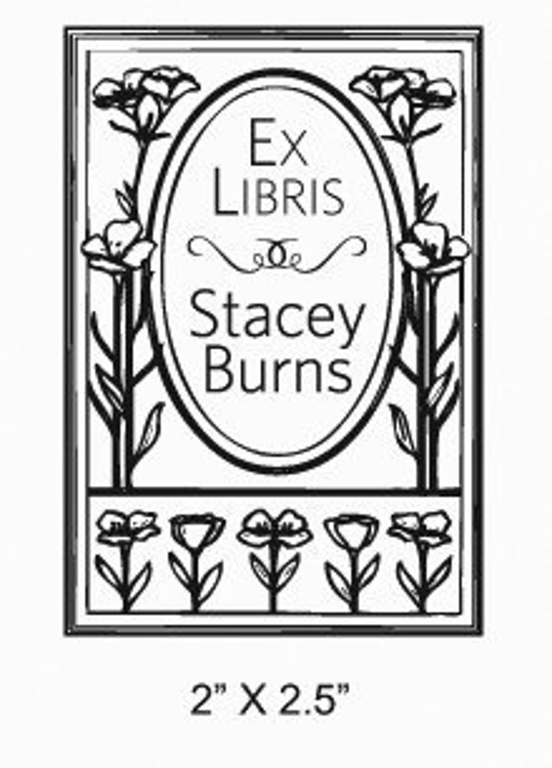 Flower Garden Personalized Bookplate Ex Libris Rubber Stamp F30 - Etsy
