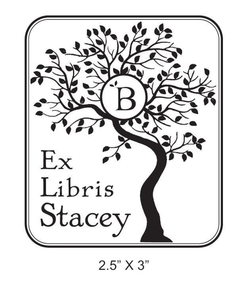 Personalized Ex Libris Library Rubber Stamp Monogramtree D17 - Etsy
