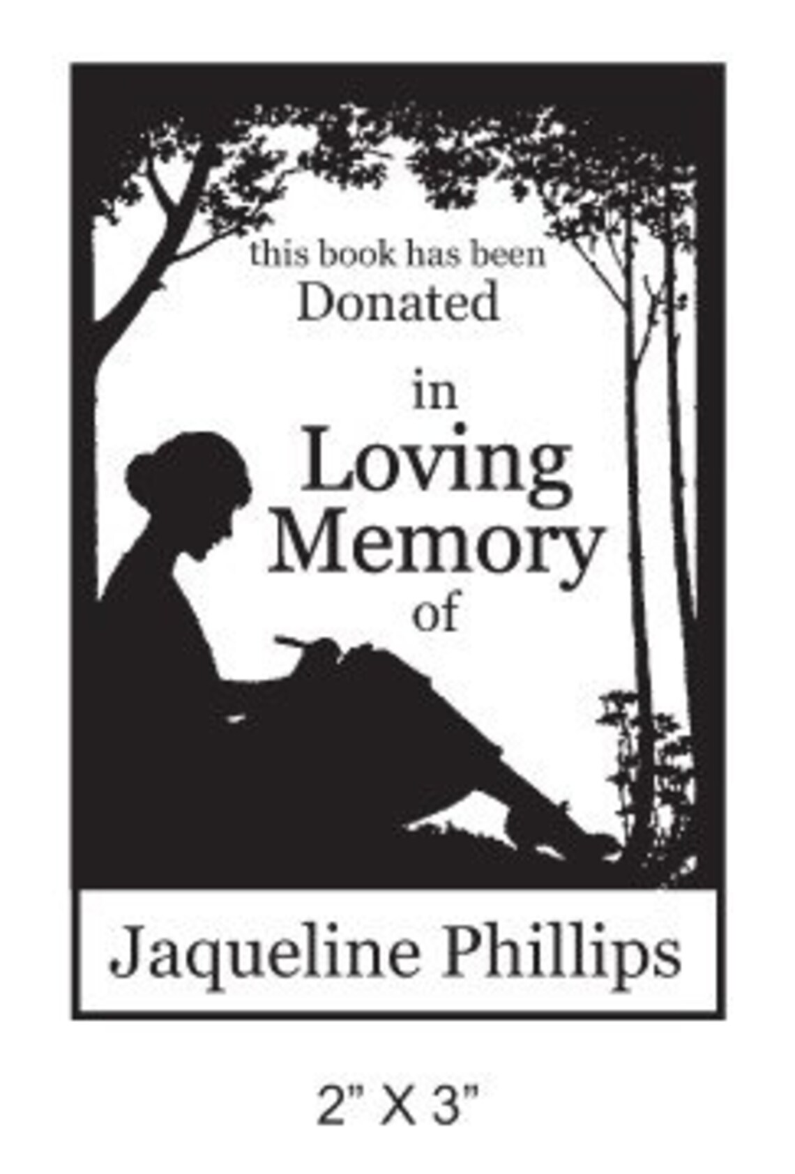 Donated in Loving Memory Personalized Ex Libris Rubber Stamp - Etsy