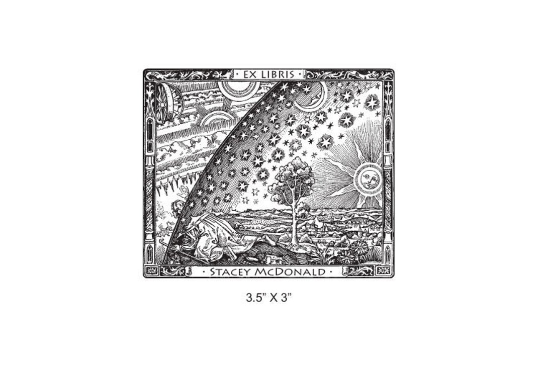 Flammarion Engraving Antique Art Personalized Bookplate Ex Libris ...