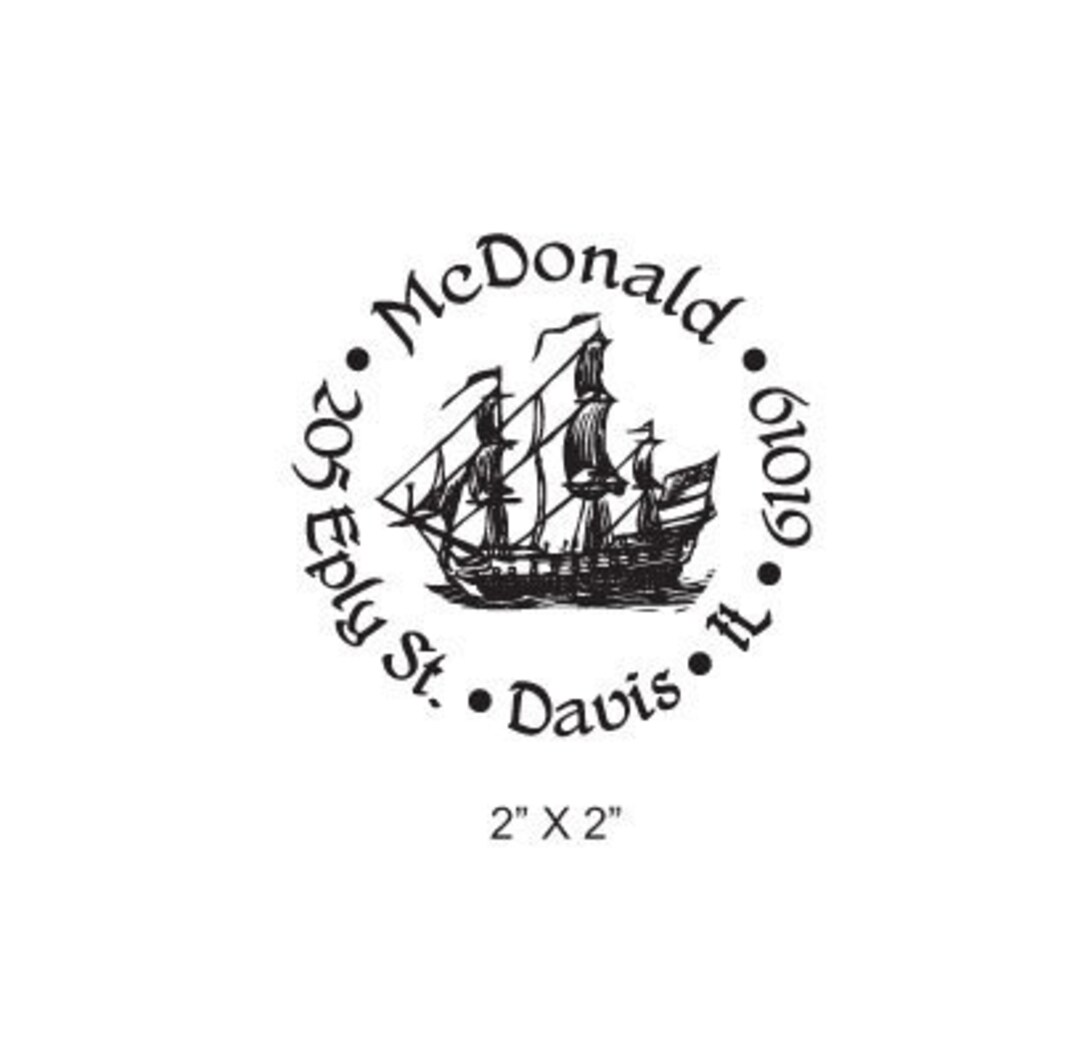 Custom Ship Return Address Rubber Stamp AD164 - Etsy