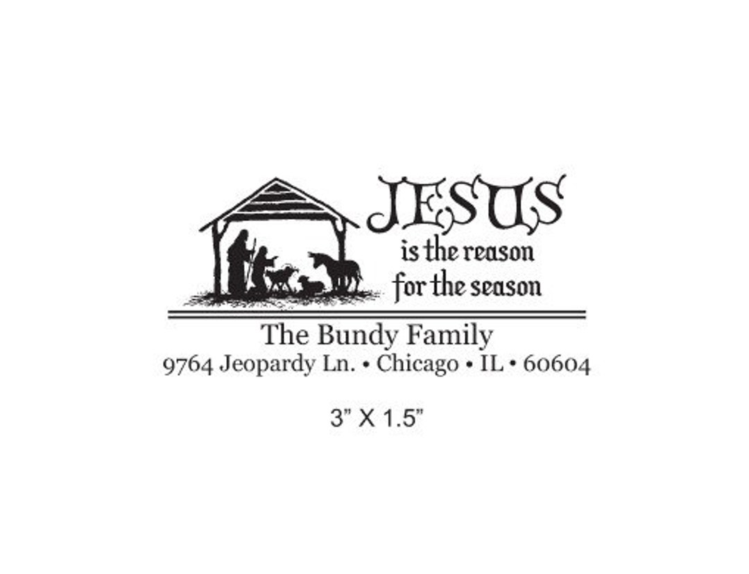 Nativity Scene Religious Custom Return Address Rubber Stamp AD145 - Etsy