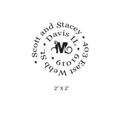 Spiral Monogram Custom Return Address Stamp AD146 - Etsy
