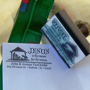 Nativity Scene Religious Custom Return Address Rubber Stamp AD145 - Etsy