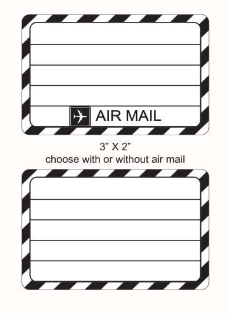 Air Mail Mailing Label Rubber Stamp 262 | Etsy