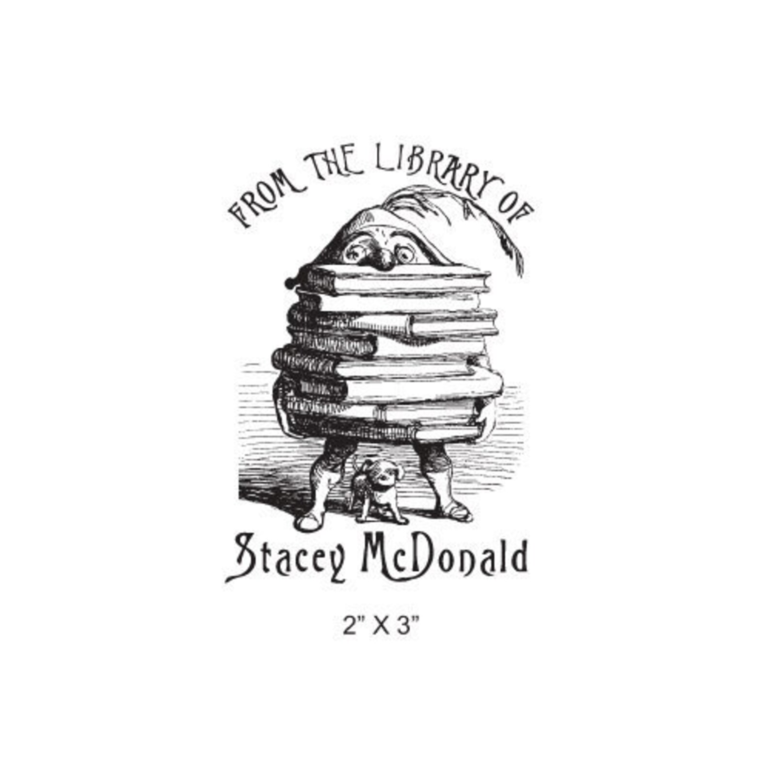 Dwarf Carrying Books Storybook Series Personalized Ex Libris Bookplate ...
