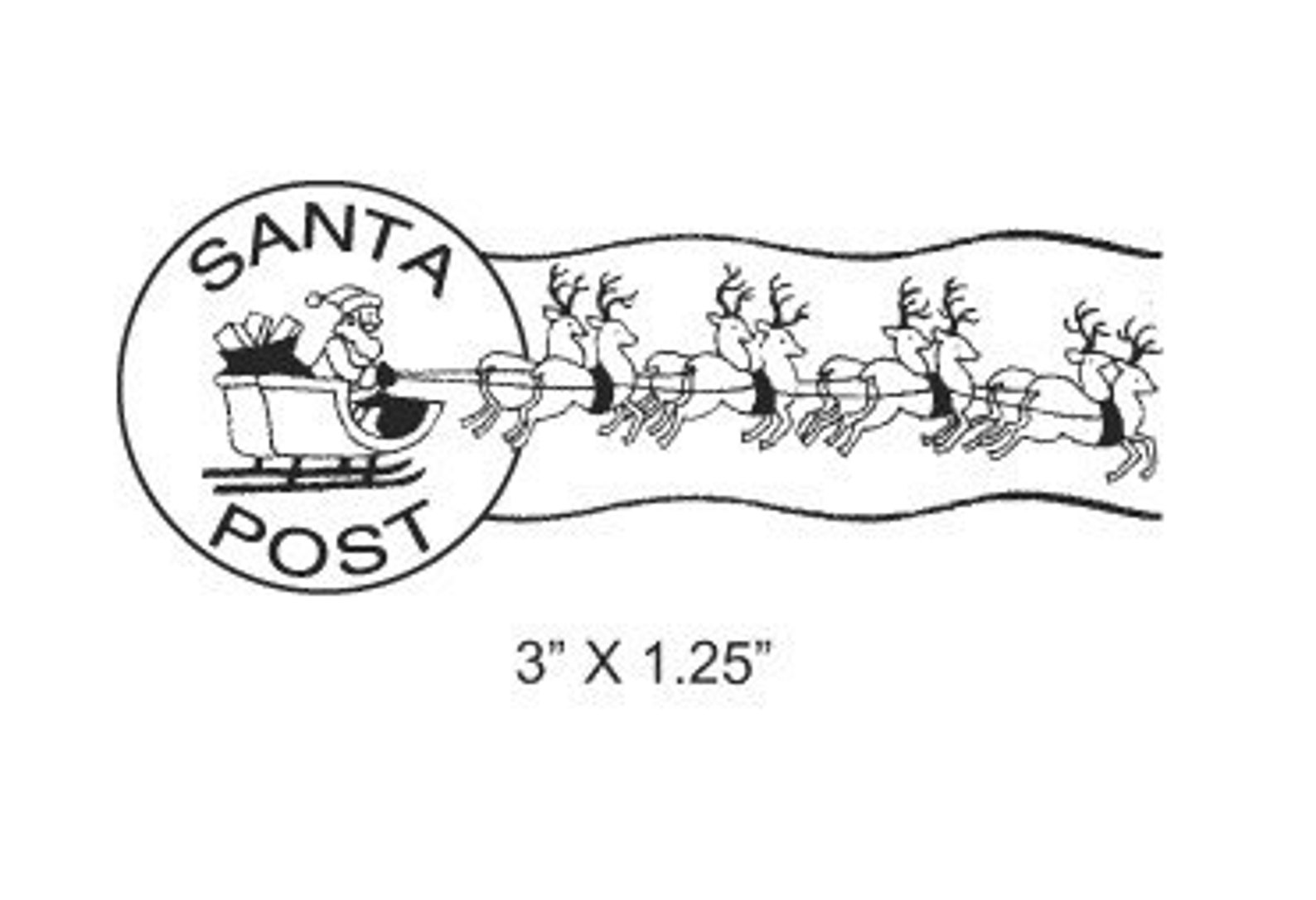 Santas Sleigh and Reindeer Postmark Mail Art Rubber Stamp 309 - Etsy