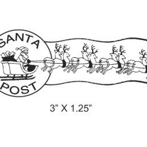Santas Sleigh and Reindeer Postmark Mail Art Rubber Stamp 309 - Etsy