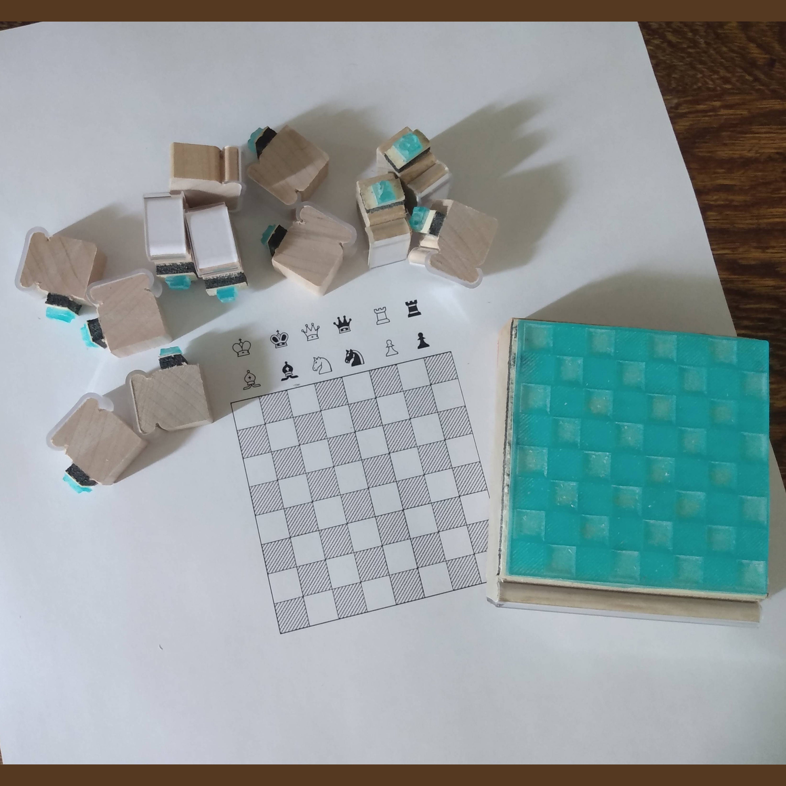 Chess Board and Pieces Rubber Stamp Set 549 - Etsy