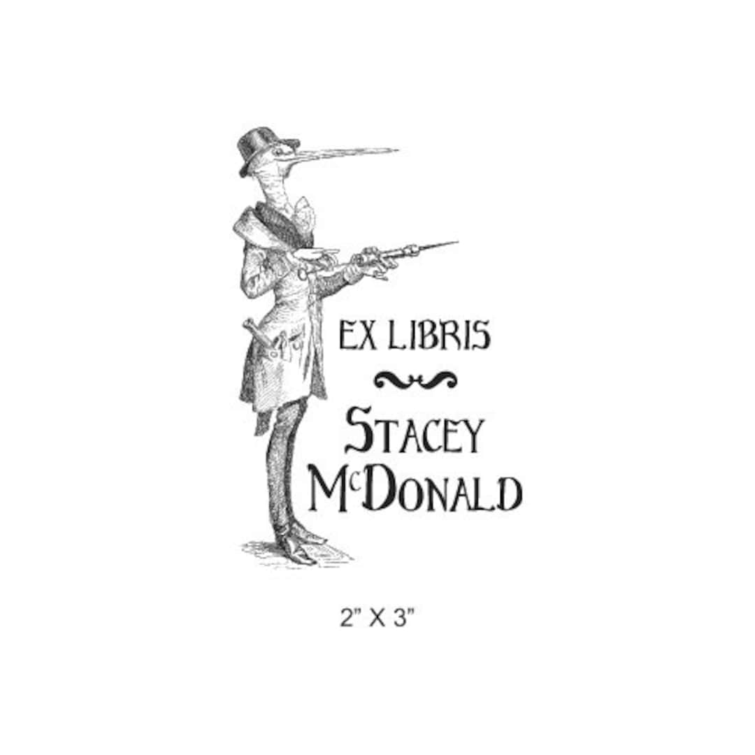 Victorian Doctor Bird With Syringe Custom Bookplate Rubber Stamp L27 - Etsy