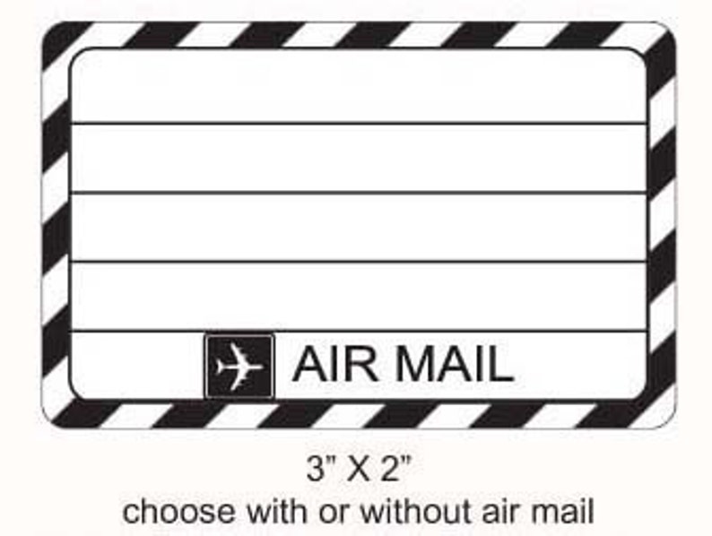 Air Mail Mailing Label Rubber Stamp 262 | Etsy