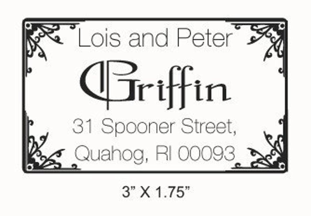 Fancy Victorian Corners Custom Return Address Rubber Stamp AD107 - Etsy