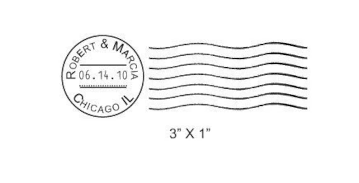 Wedding Postmark Custom Rubber Stamp AD53 - Etsy
