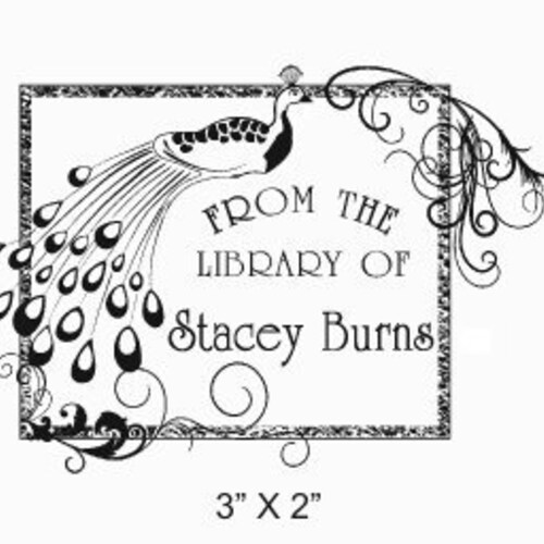 Cherry Blossom Frame Personalized Ex Libris Bookplate Rubber - Etsy