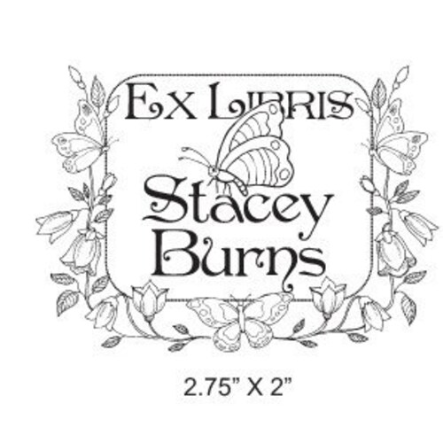 Cherry Blossom Frame Personalized Ex Libris Bookplate Rubber - Etsy