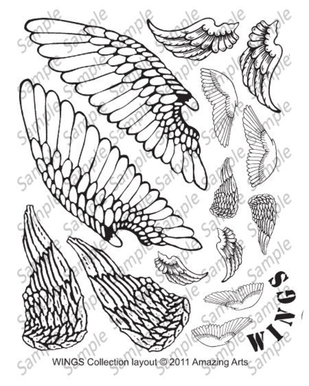 Wings Seven Pairs of Clear Cling Unmounted Rubber Stamps - Etsy