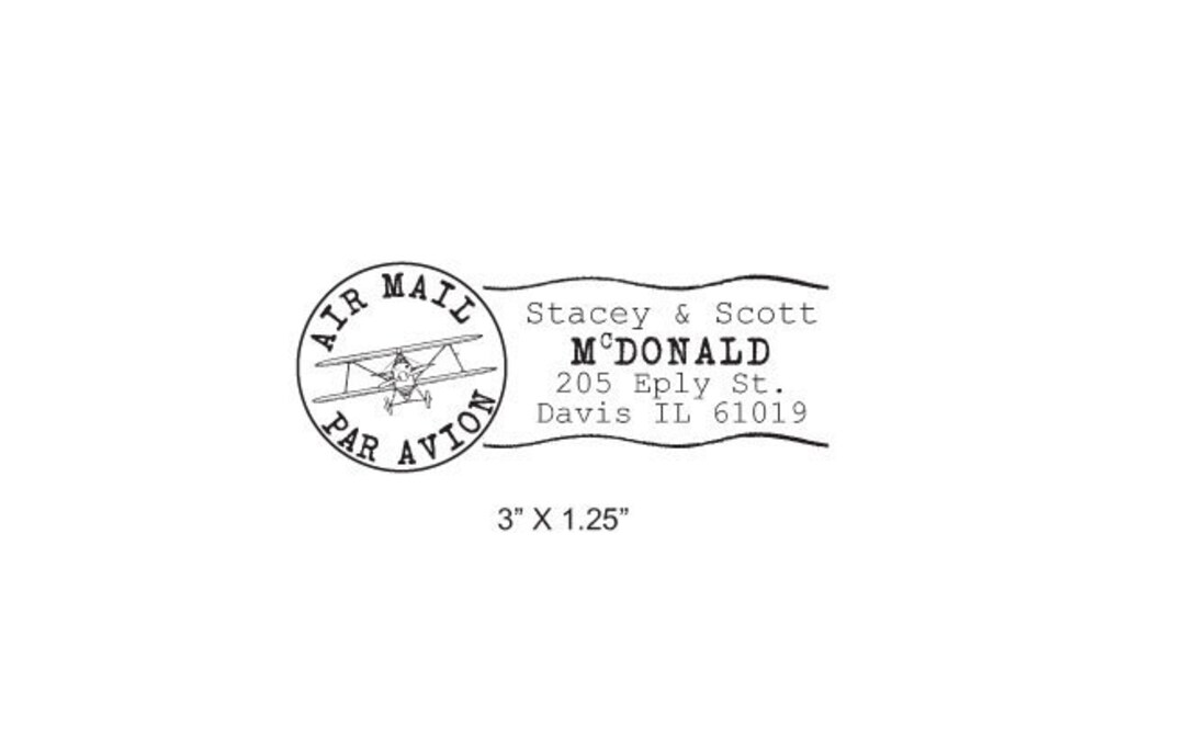 Airplane Post Mark Air Mail - Par Avion Mail Art Custom Return Address ...