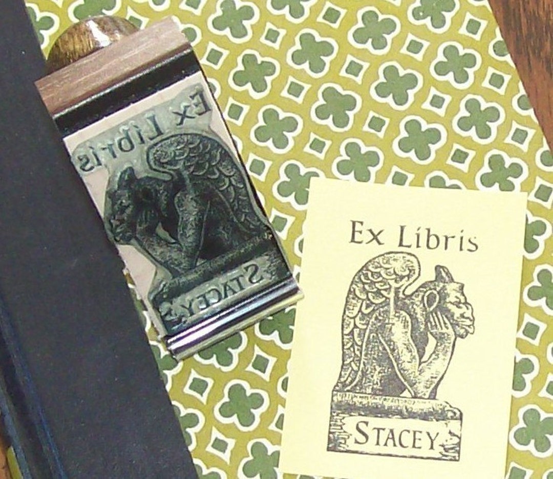 Personalized Gargoyle Ex Libris Bookplate Rubber Stamp A12 - Etsy