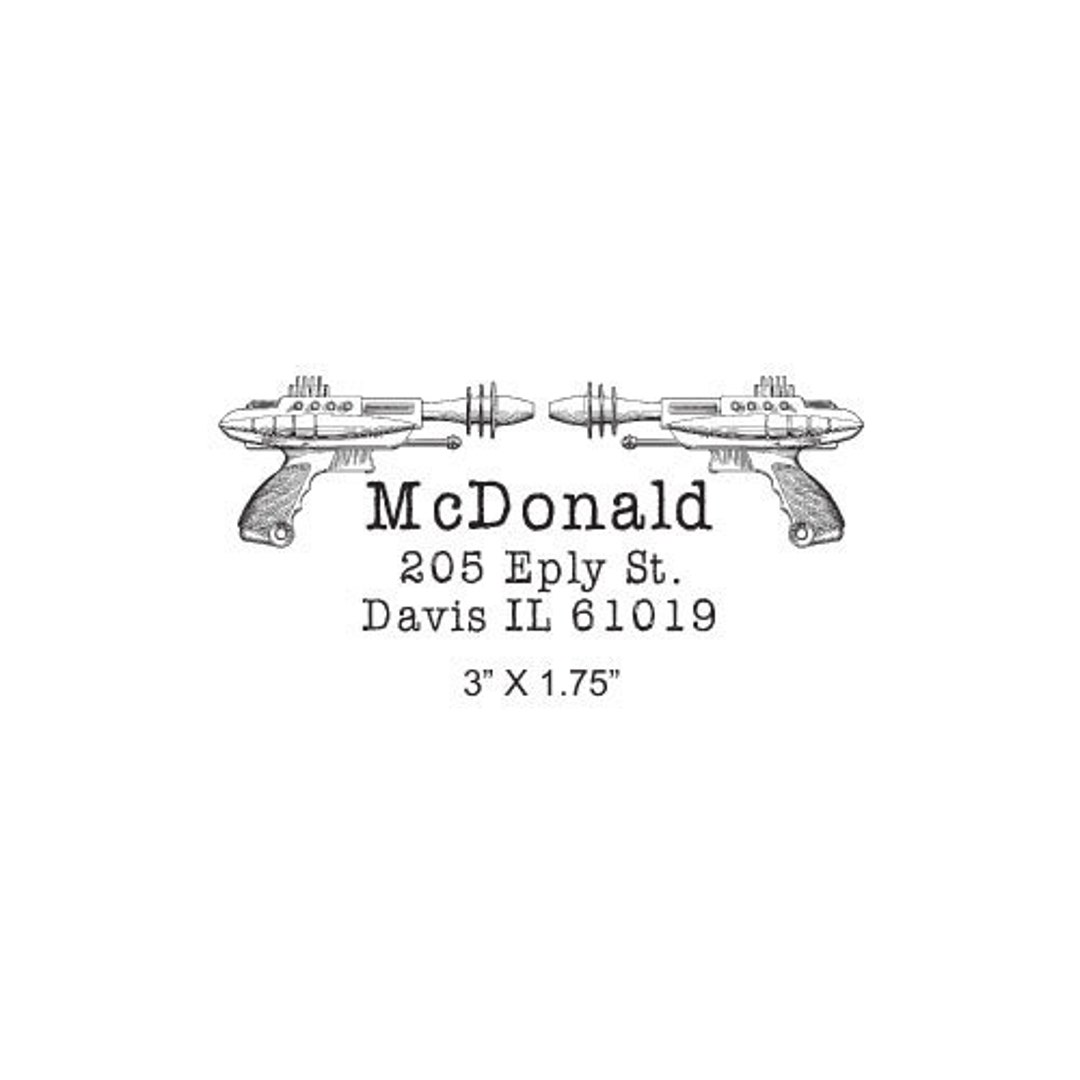 Ray Guns Science Fiction Custom Return Address Rubber Stamp AD232 - Etsy