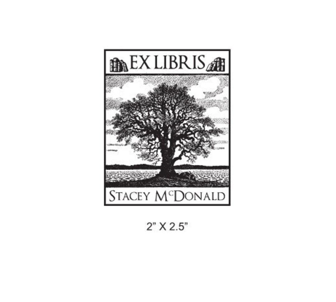 Old Oak Tree Personalized Ex Libris Library Rubber Stamp I33 - Etsy