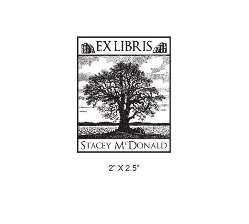Old Oak Tree Personalized Ex Libris Library Rubber Stamp I33 - Etsy