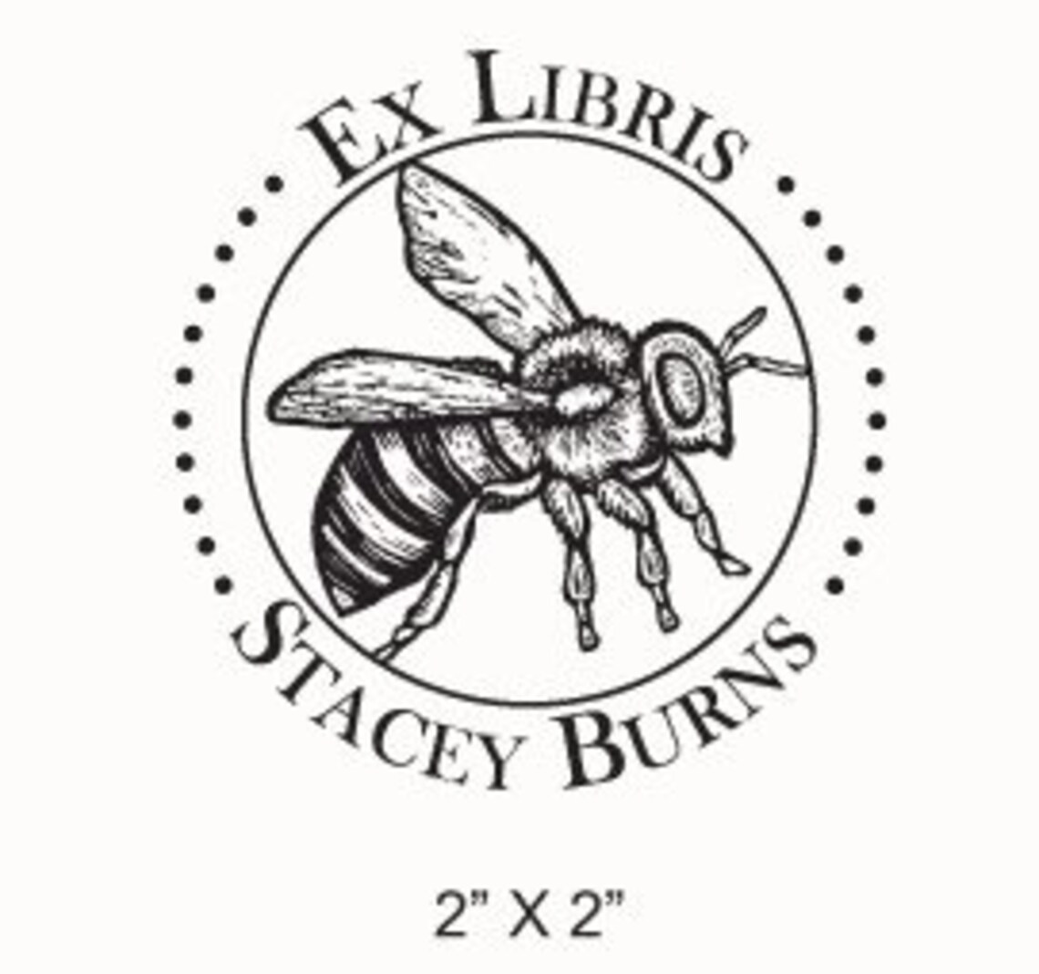 Honey Bee Ex Libris Personalized Rubber Stamp G03 - Etsy
