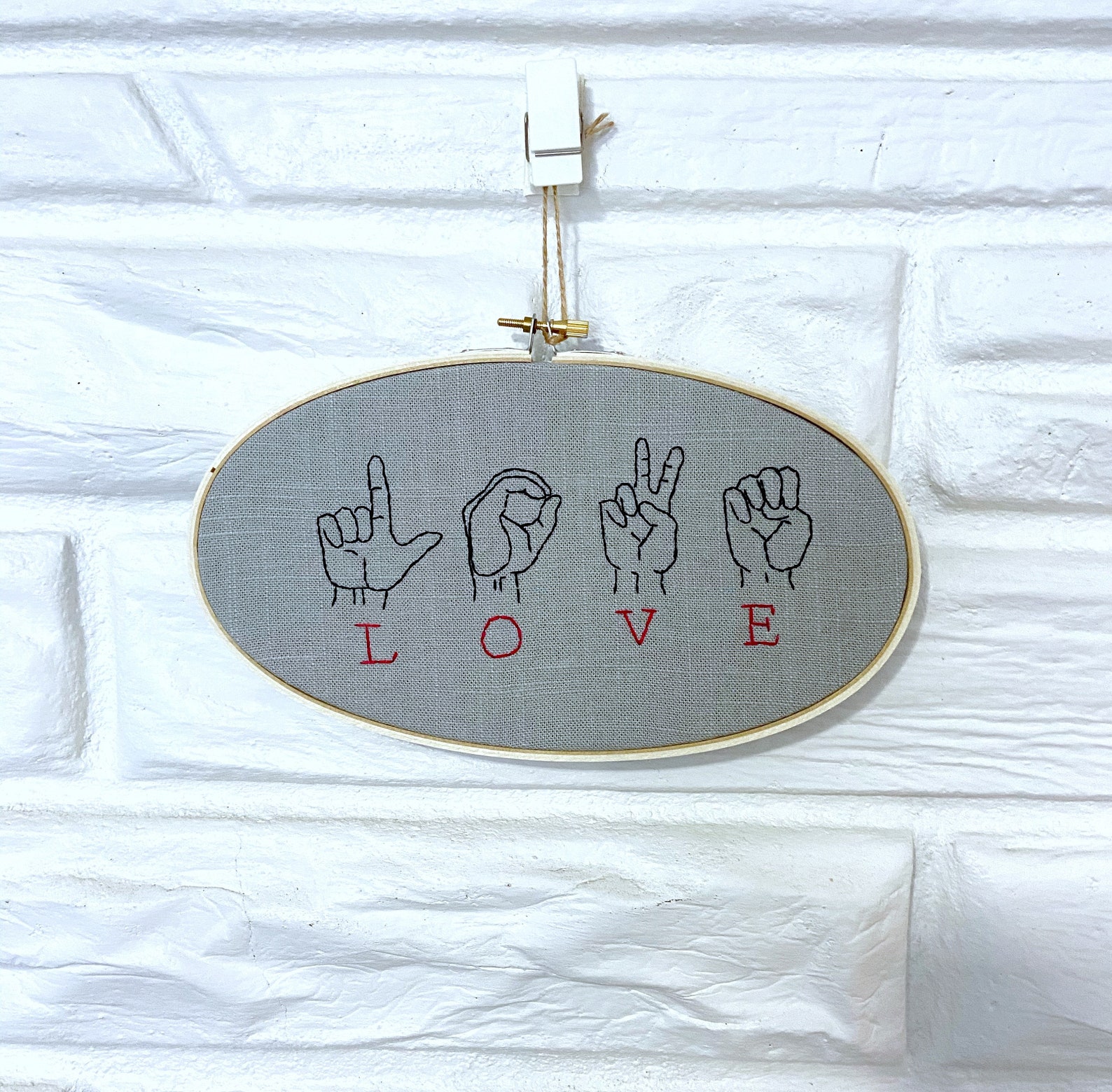 Sign Language Hand Embroidery Love - Etsy