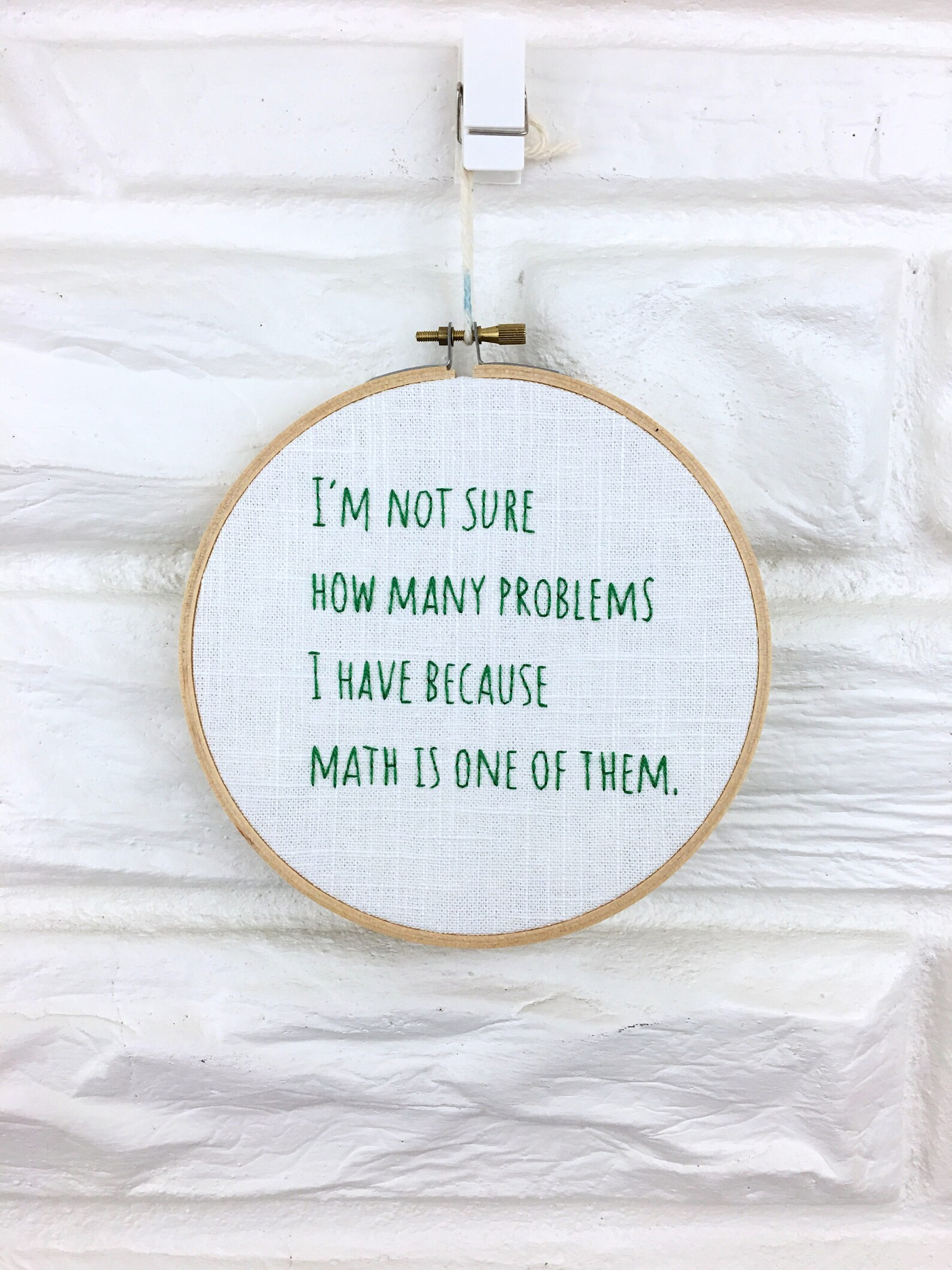 Math Problems Hand Embroidered Wall Art Gift Under 30 - Etsy